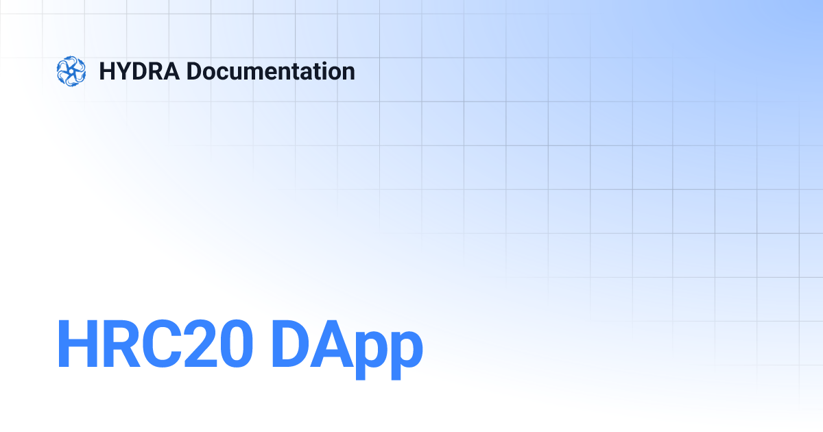 HRC20 DApp | HYDRA Documentation