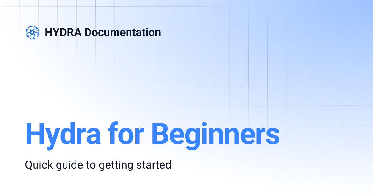 Hydra for Beginners | HYDRA Documentation